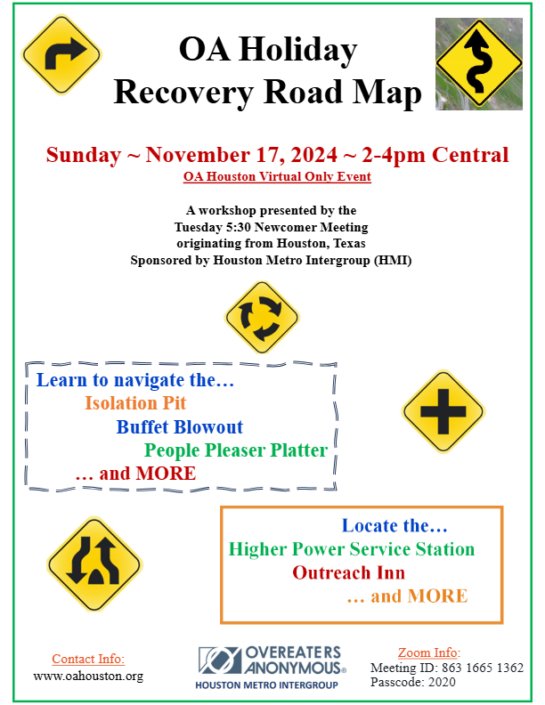 OA Recovery Road Map Workshop - OA Houston